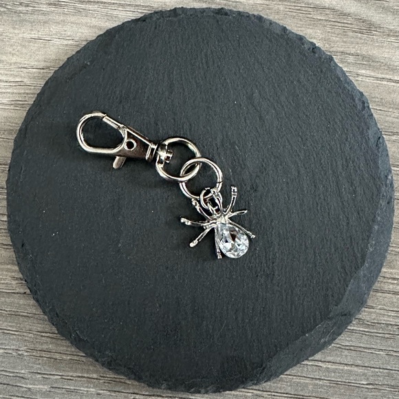 Hand Crafted | Accessories | Spider With Rhinestone Thorax Bag Charm ...